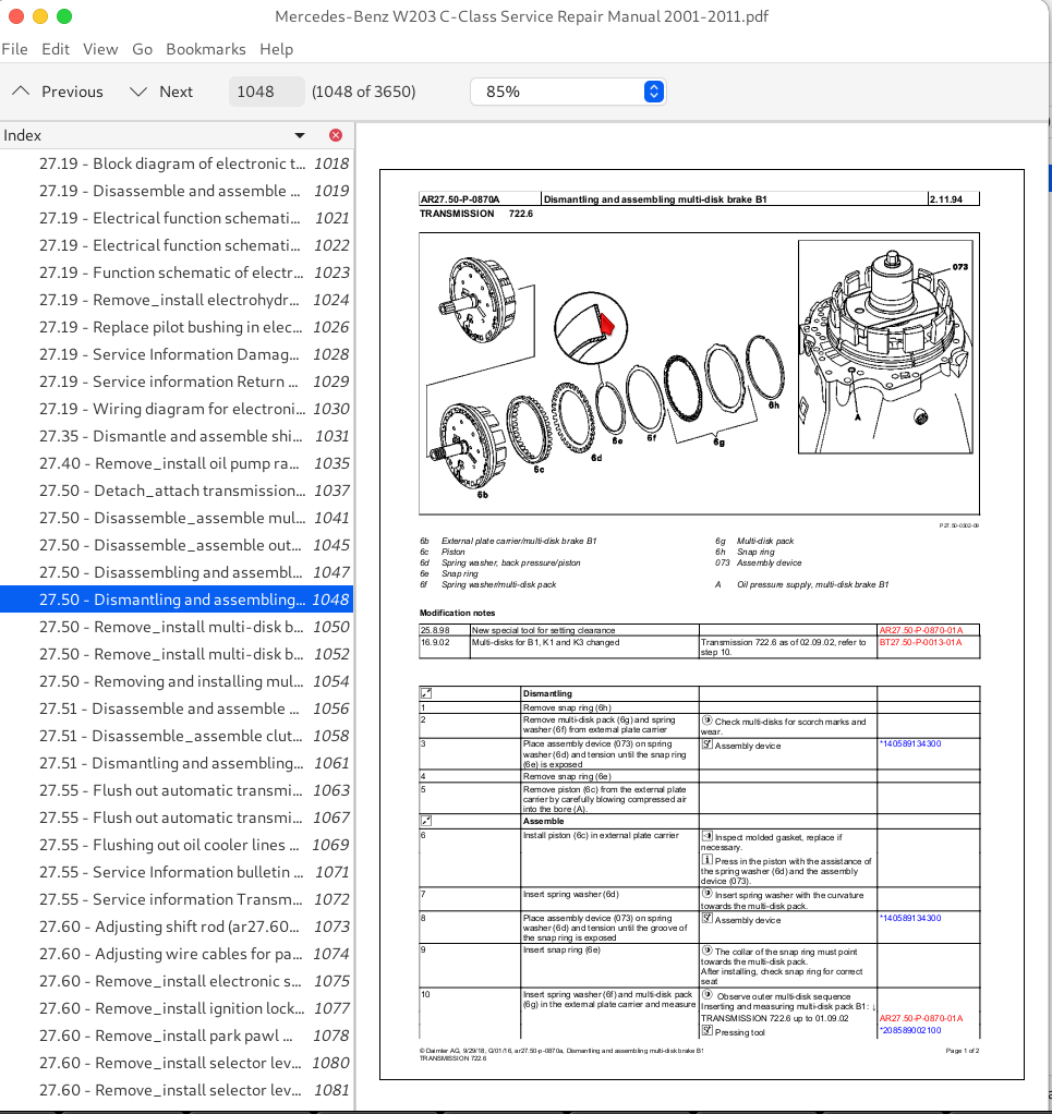 Mercedes-Benz W203 C-Class Repair Service Manual 2001-2011 | A++ Repair Manual Store